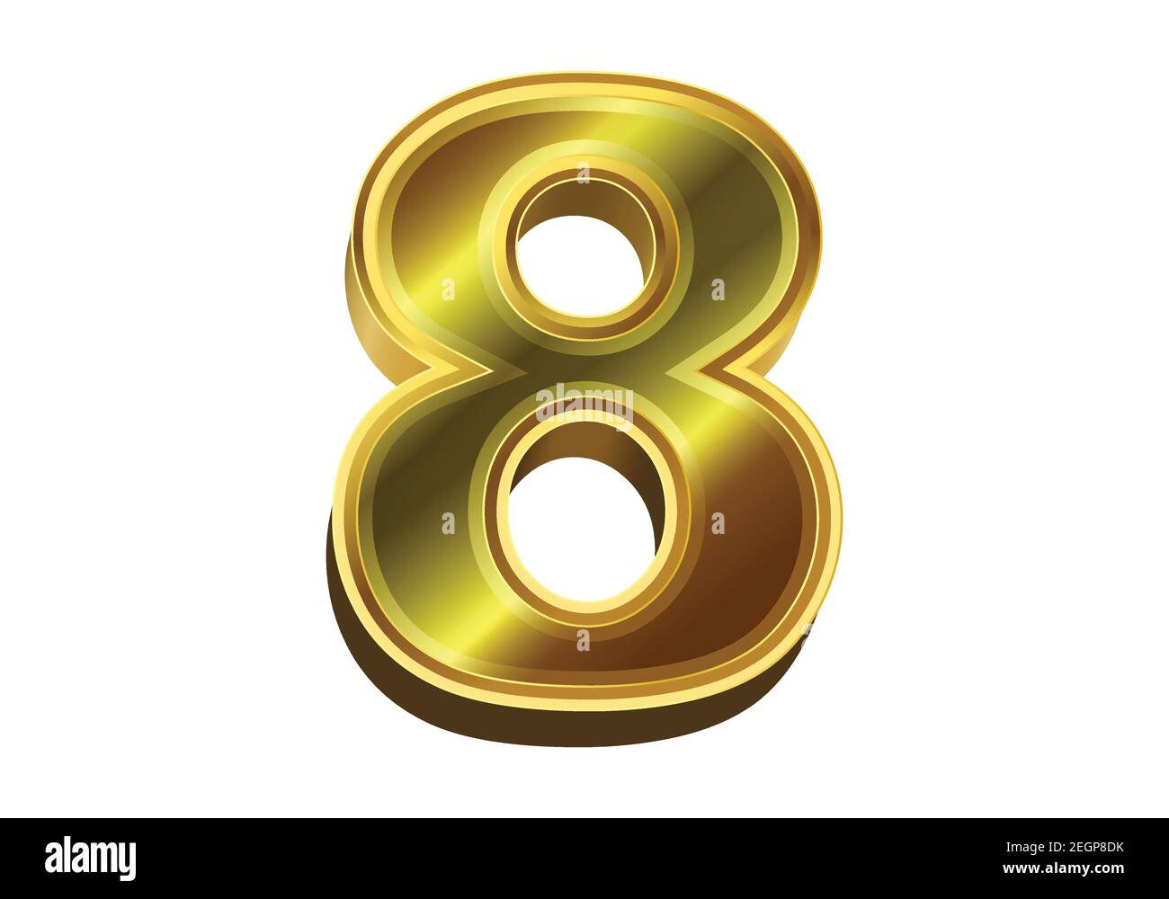 3d golden number 8 isolated on white background Stock Vector Image ...