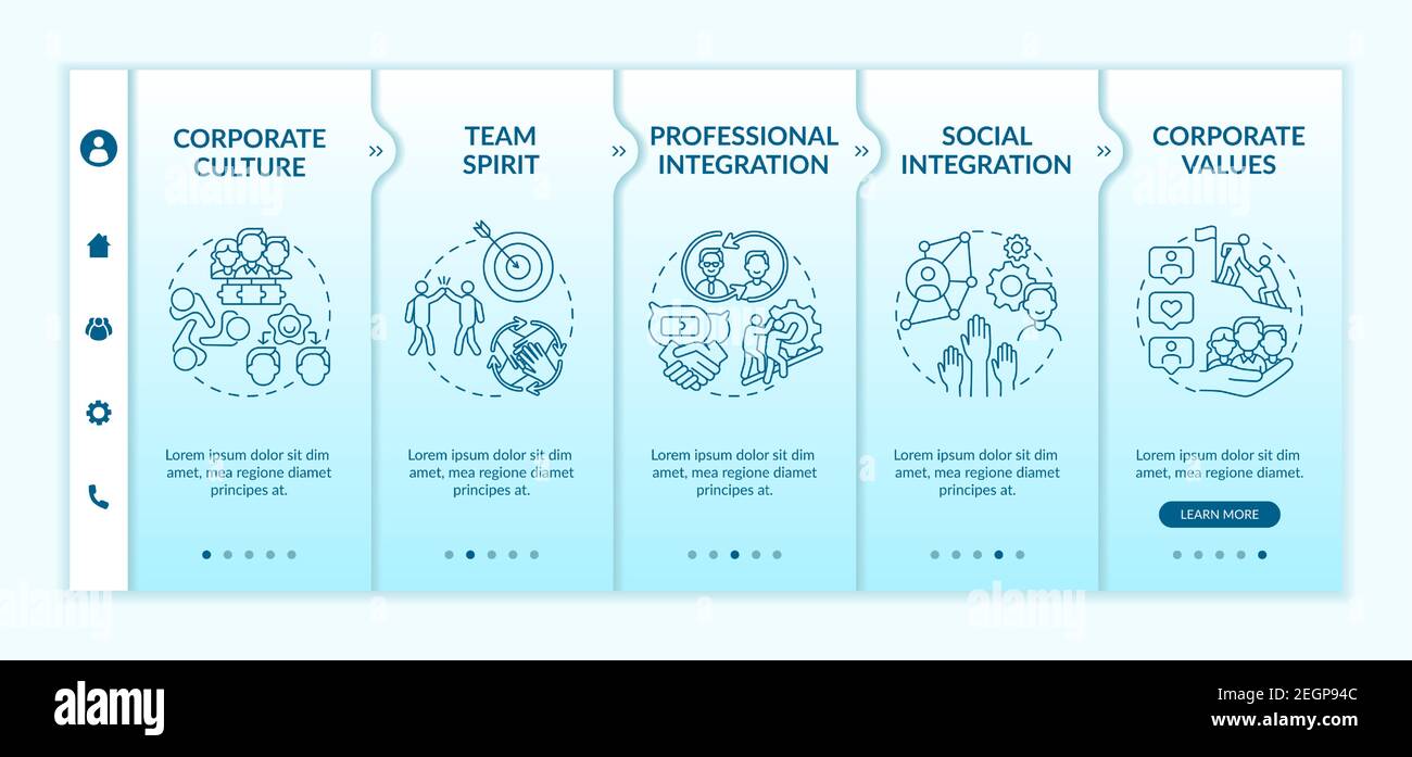 Professional and social integration onboarding vector template Stock ...