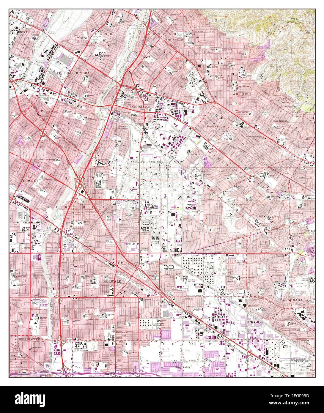 Whittier, California, map 1965, 1:24000, United States of America by ...