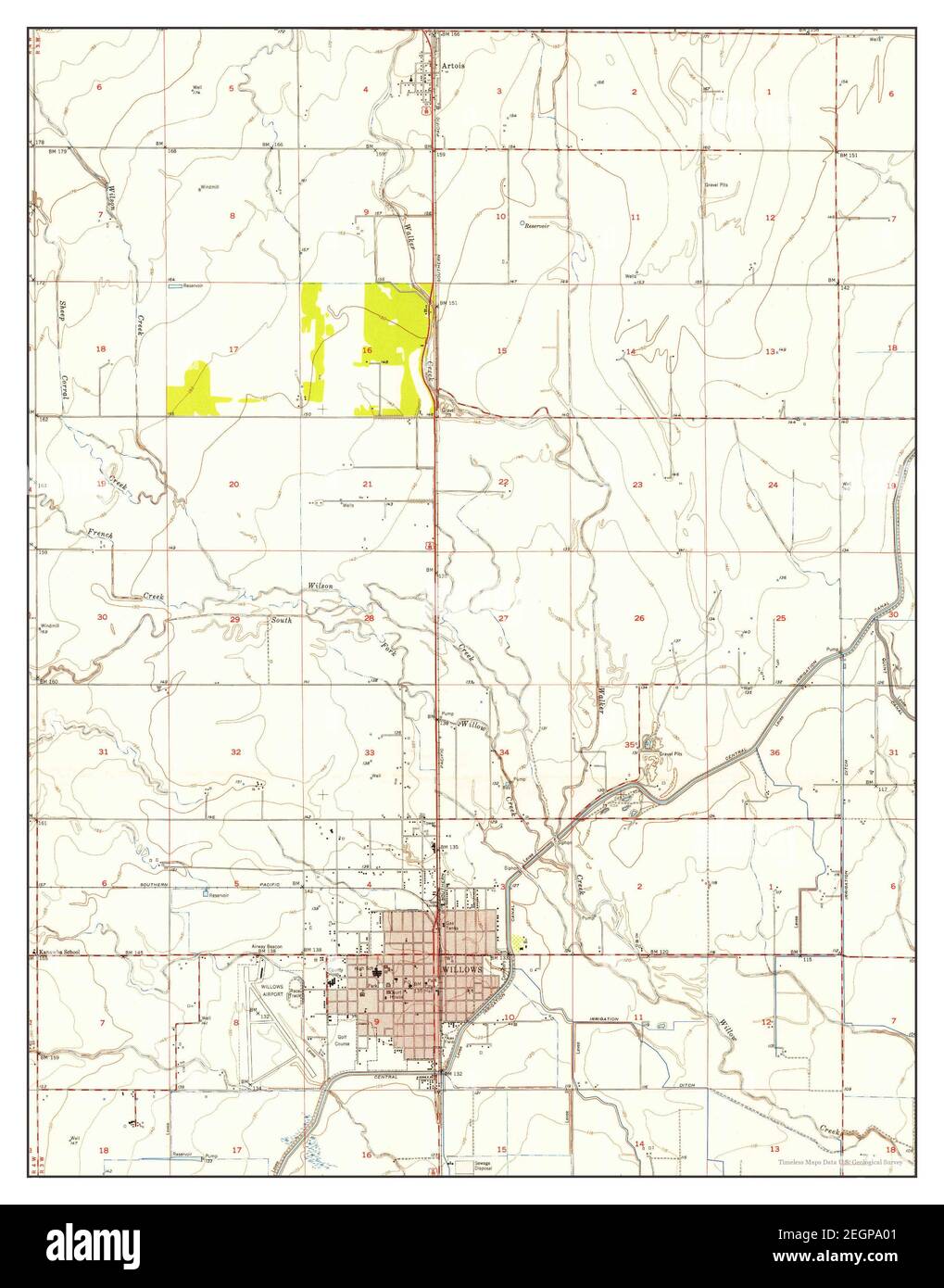Willows, California, map 1951, 1:24000, United States of America by ...