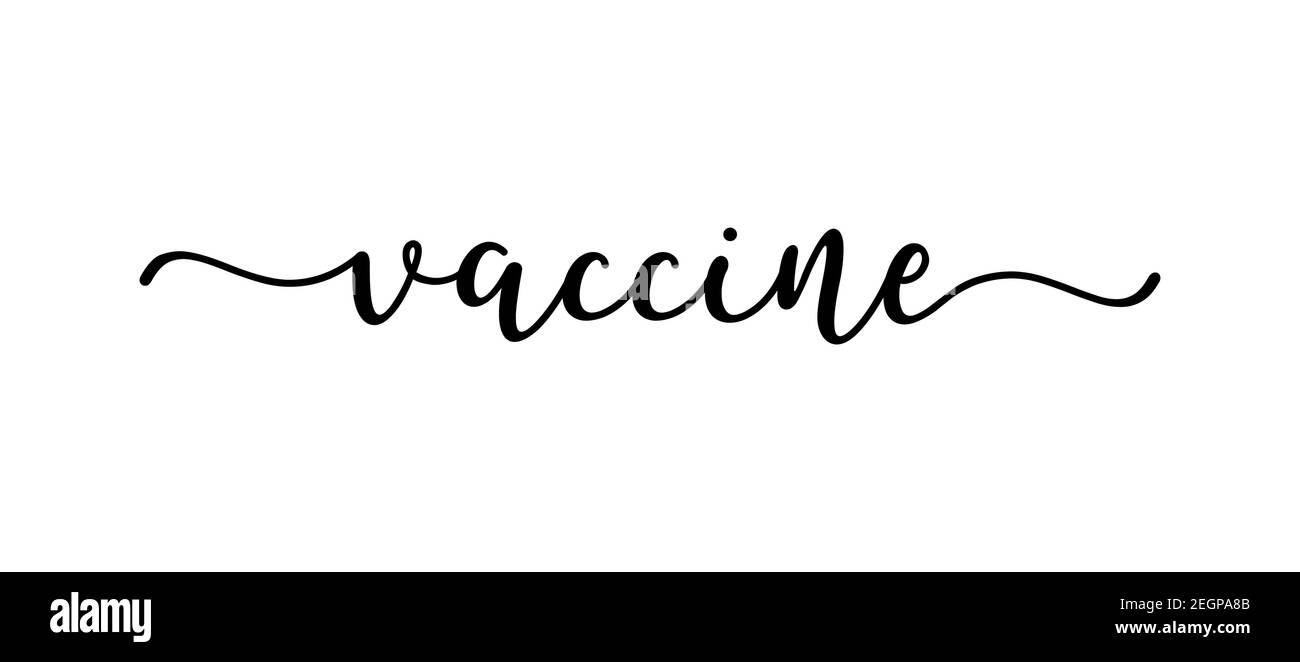 Hand sketched VACCINE word as ad, web banner. Lettering for poster ...