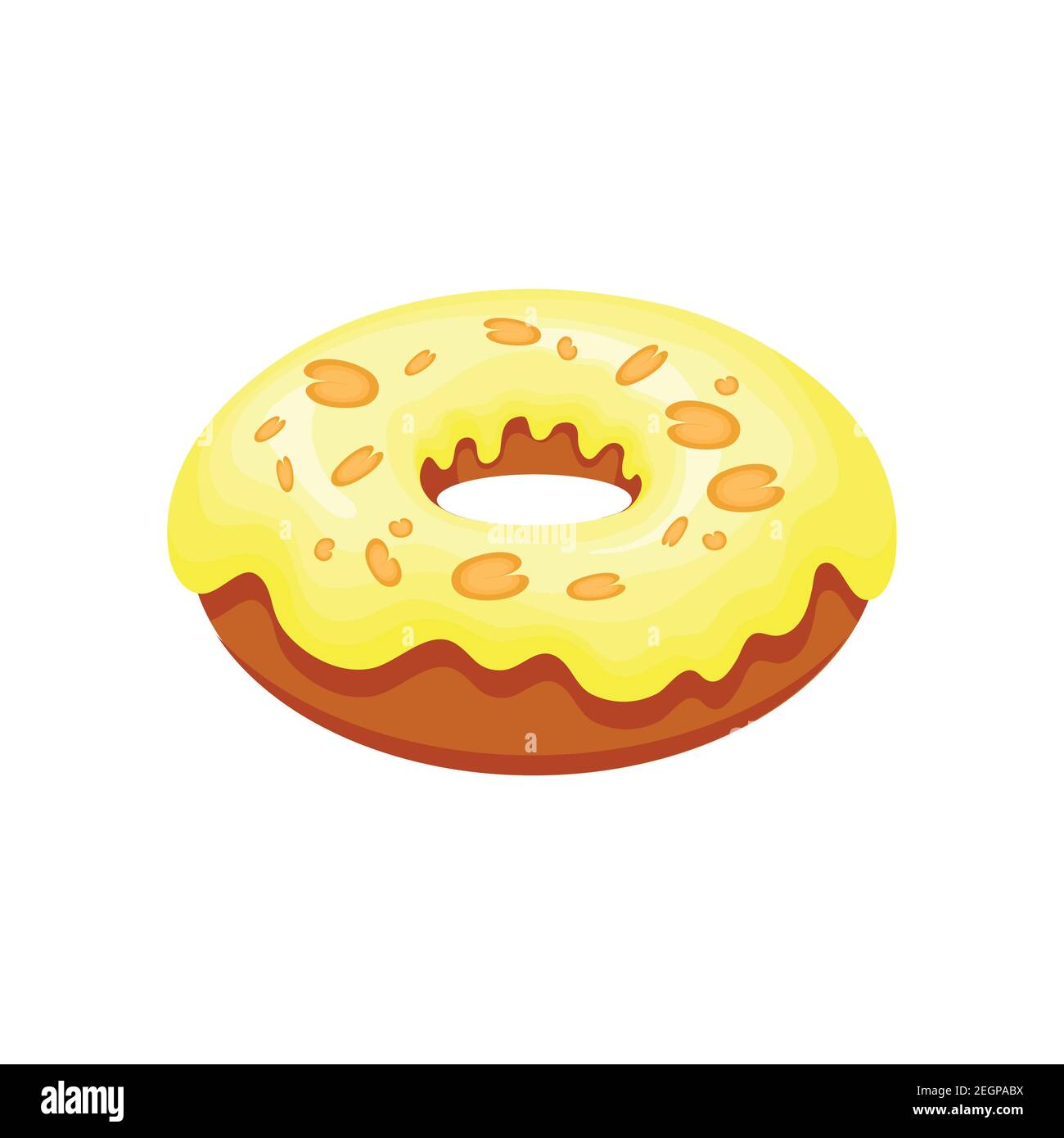 Donut with frosting, sweetness icon, vector illustration on white ...