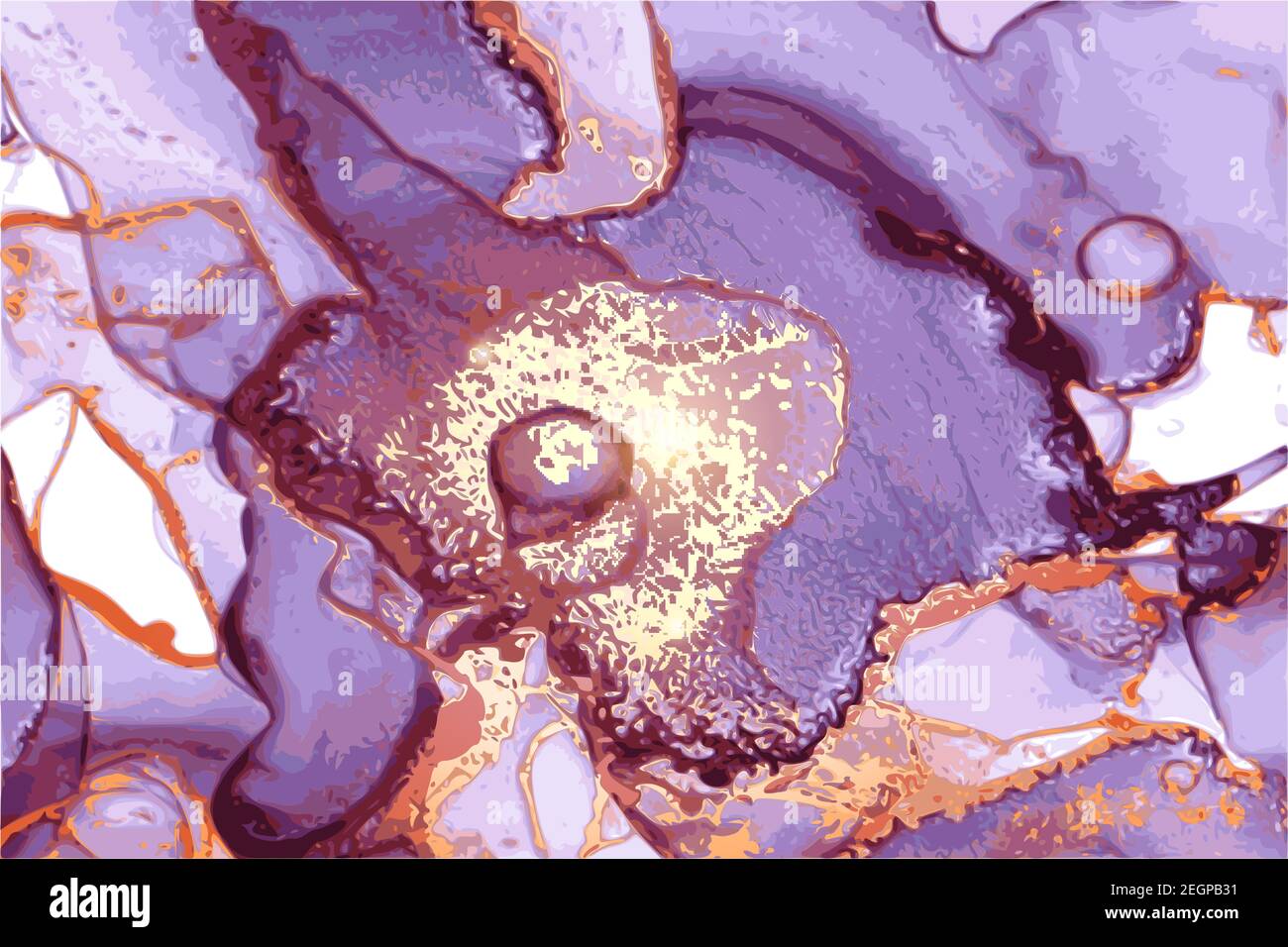 Marble violet, purple, and gold stone texture. Alcohol ink oriental ...