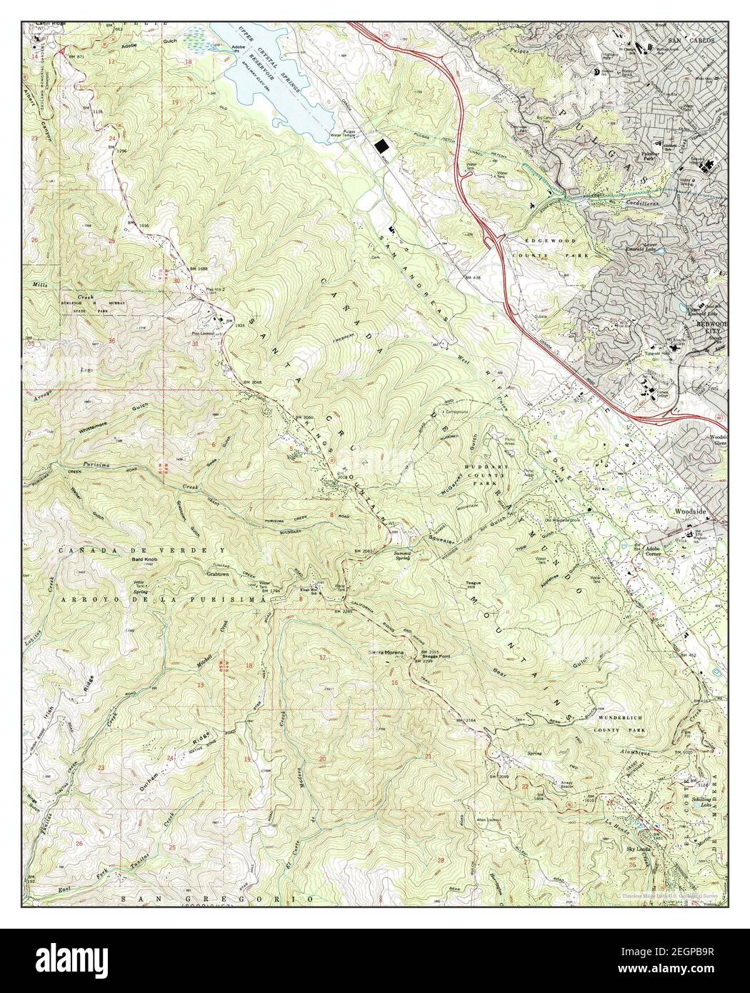 Woodside, California, map 1991, 1:24000, United States of America by ...