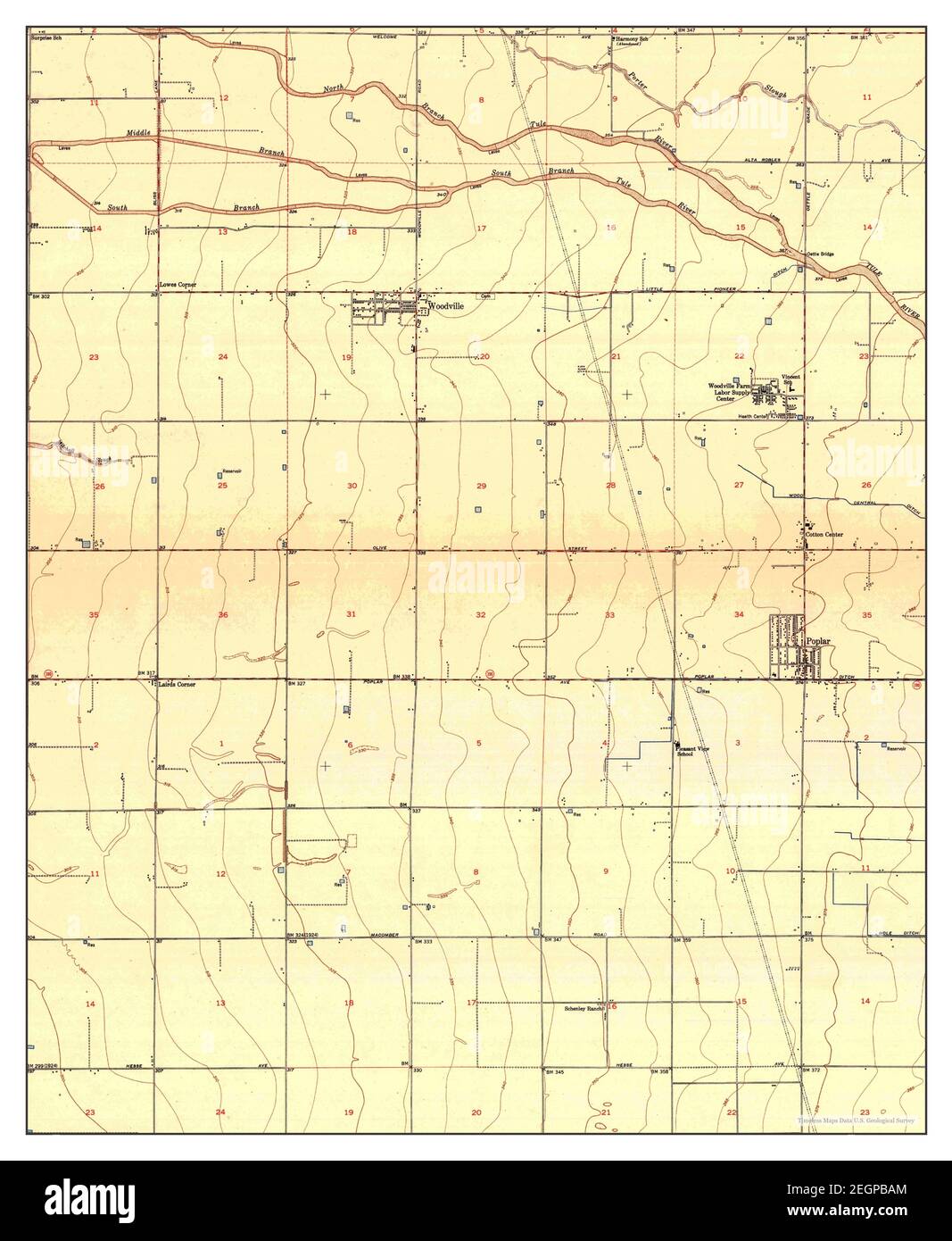 Woodville, California, map 1951, 1:24000, United States of America by ...
