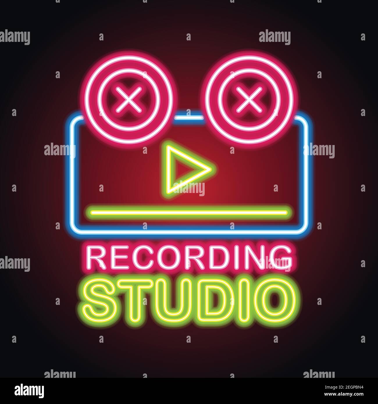 music studio neon sign for music studio or recording studio plank ...