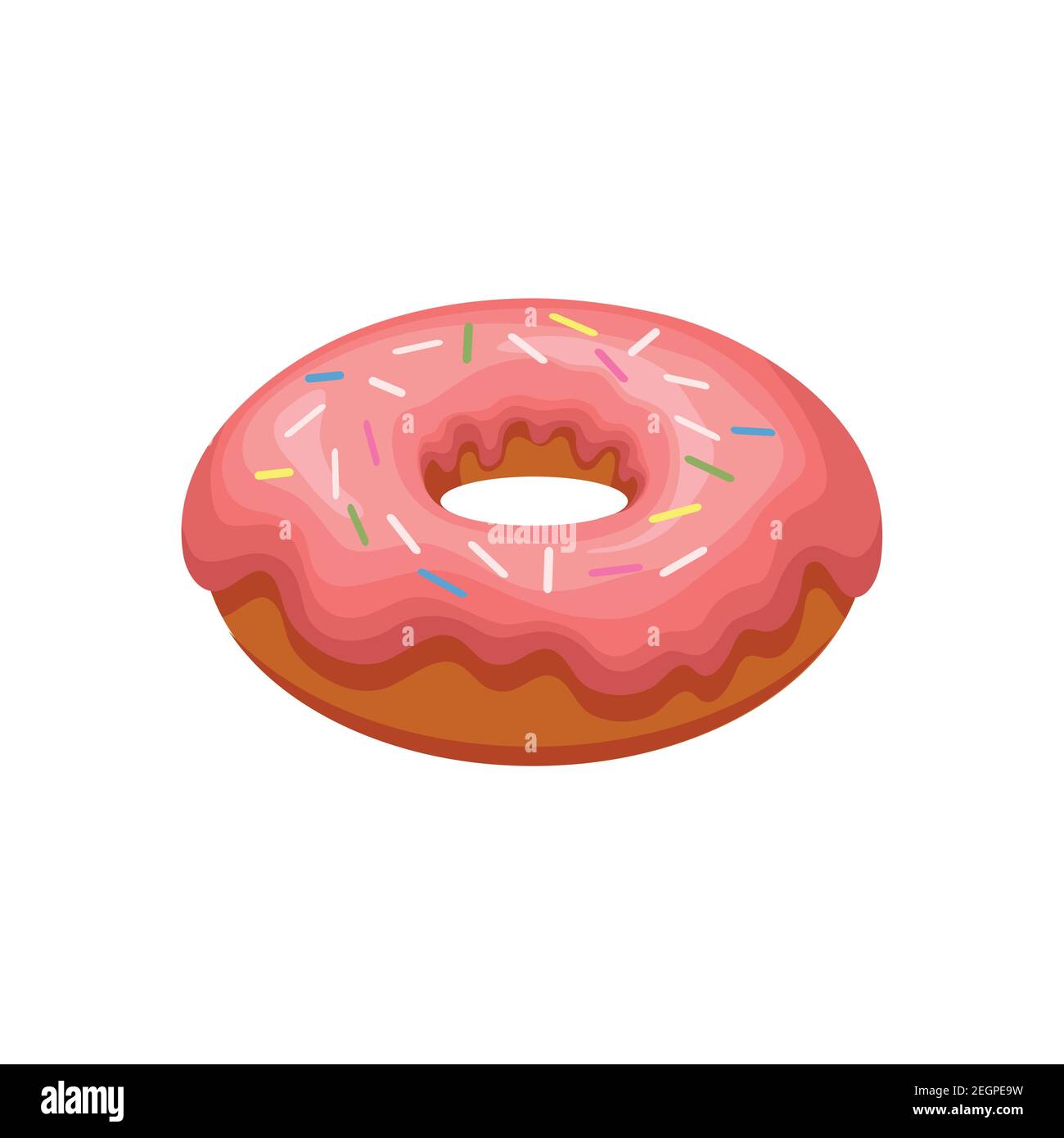 Donut with frosting, sweetness icon, vector illustration on white ...