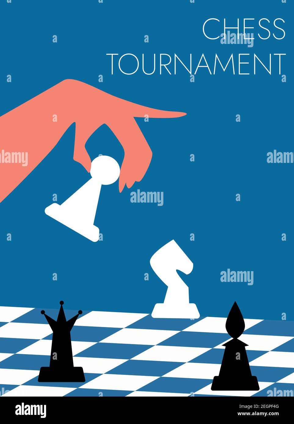 Chess game. Trendy flat illustration. People play chess.Teamwork and ...