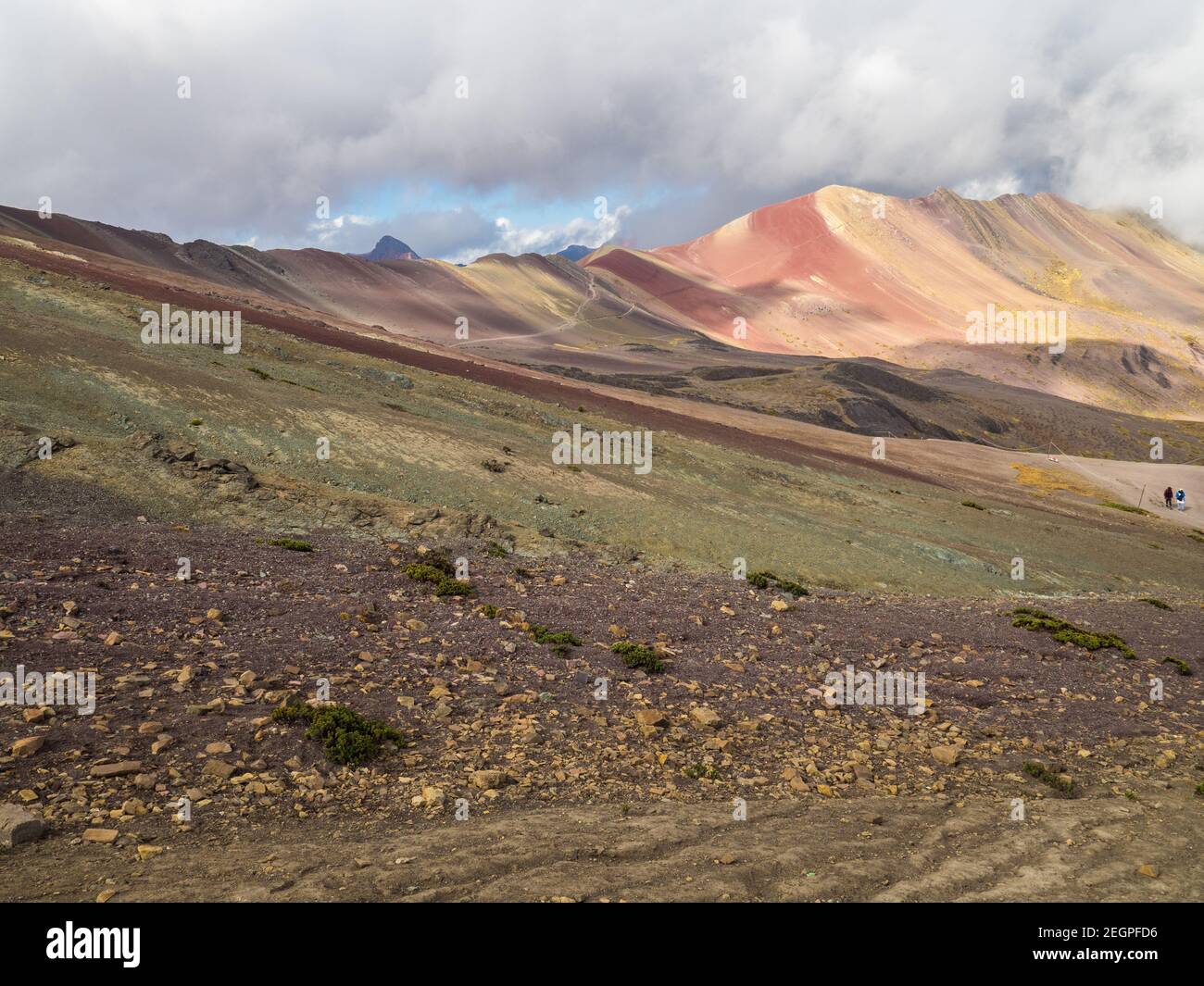 View of the landscape going up the seven colors mountain, many colors ...