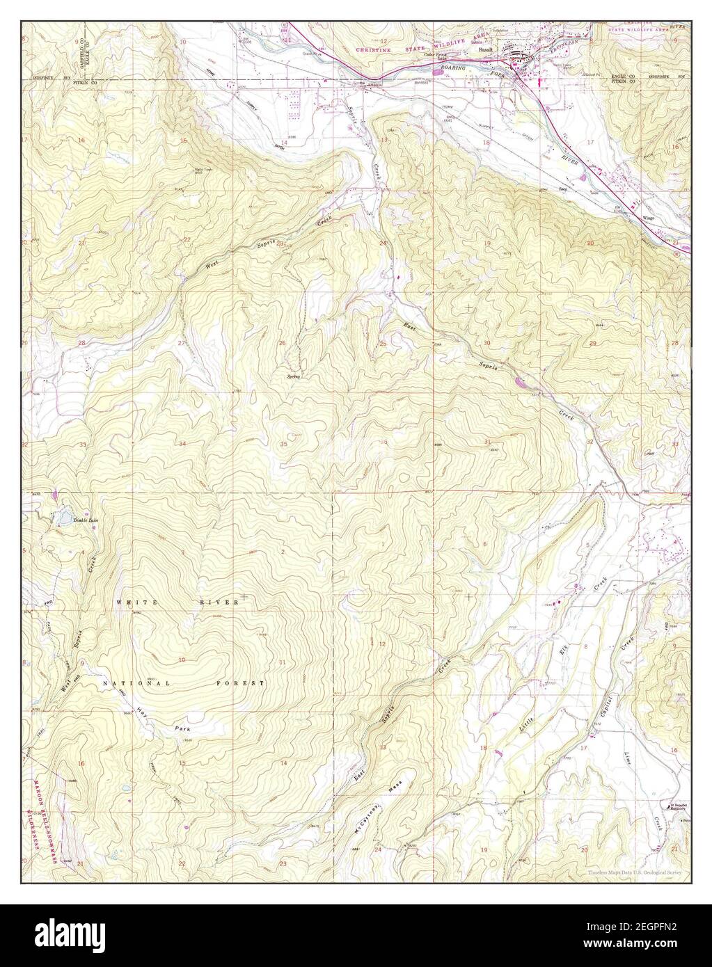 Map of basalt colorado Cut Out Stock Images & Pictures - Alamy