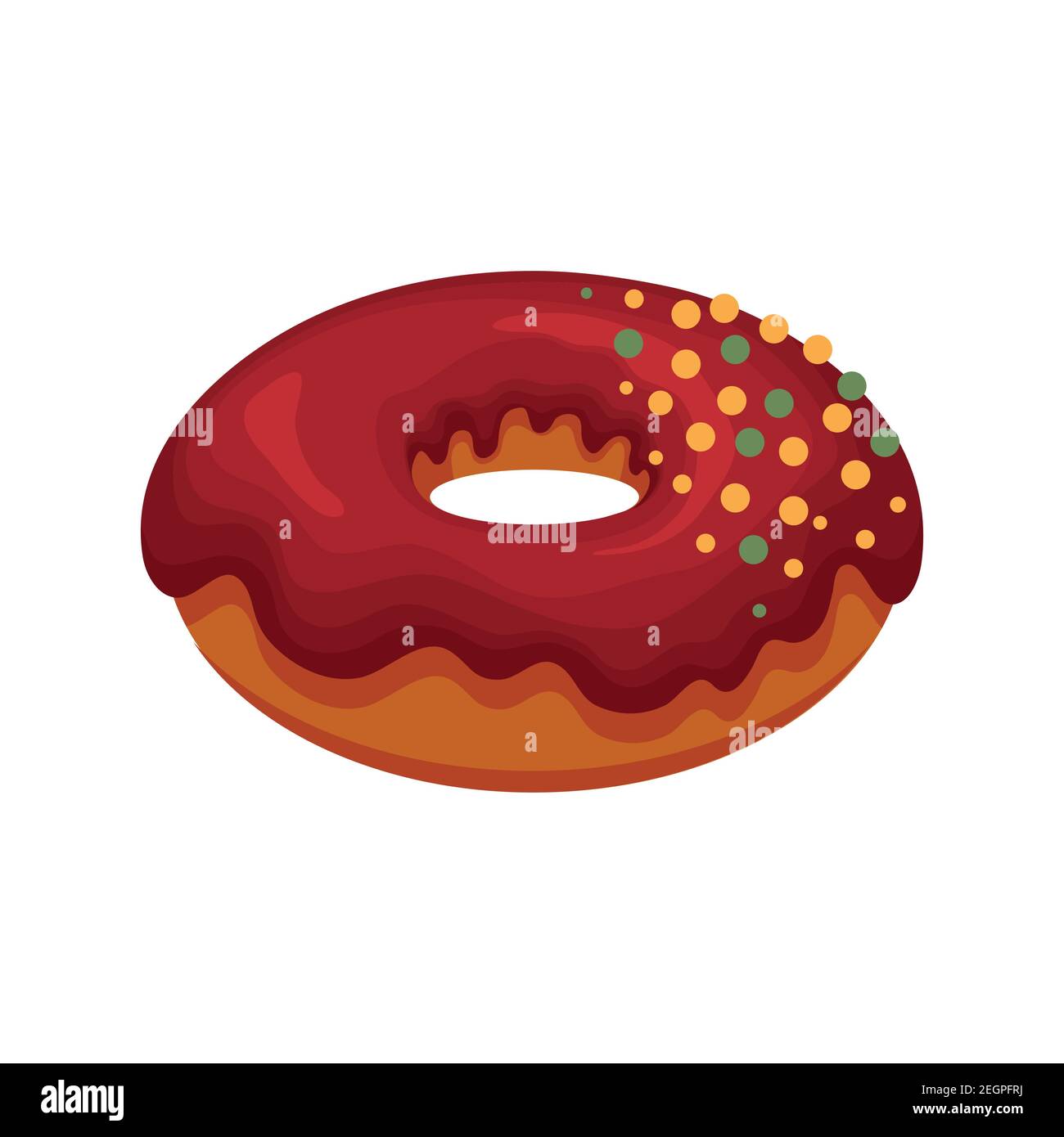 Donut with frosting, sweetness icon, vector illustration on white ...