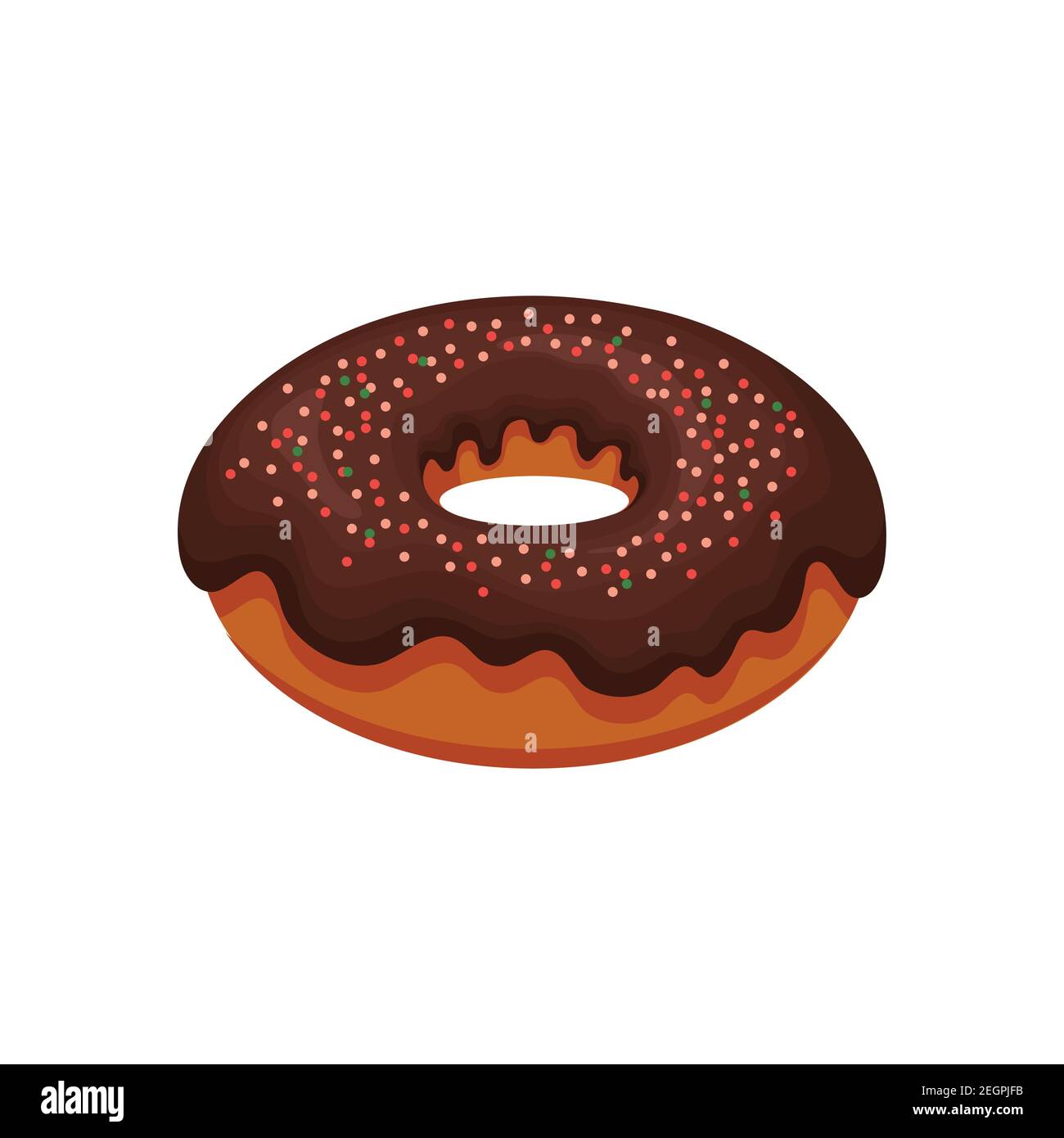 Donut with frosting, sweetness icon, vector illustration on white ...