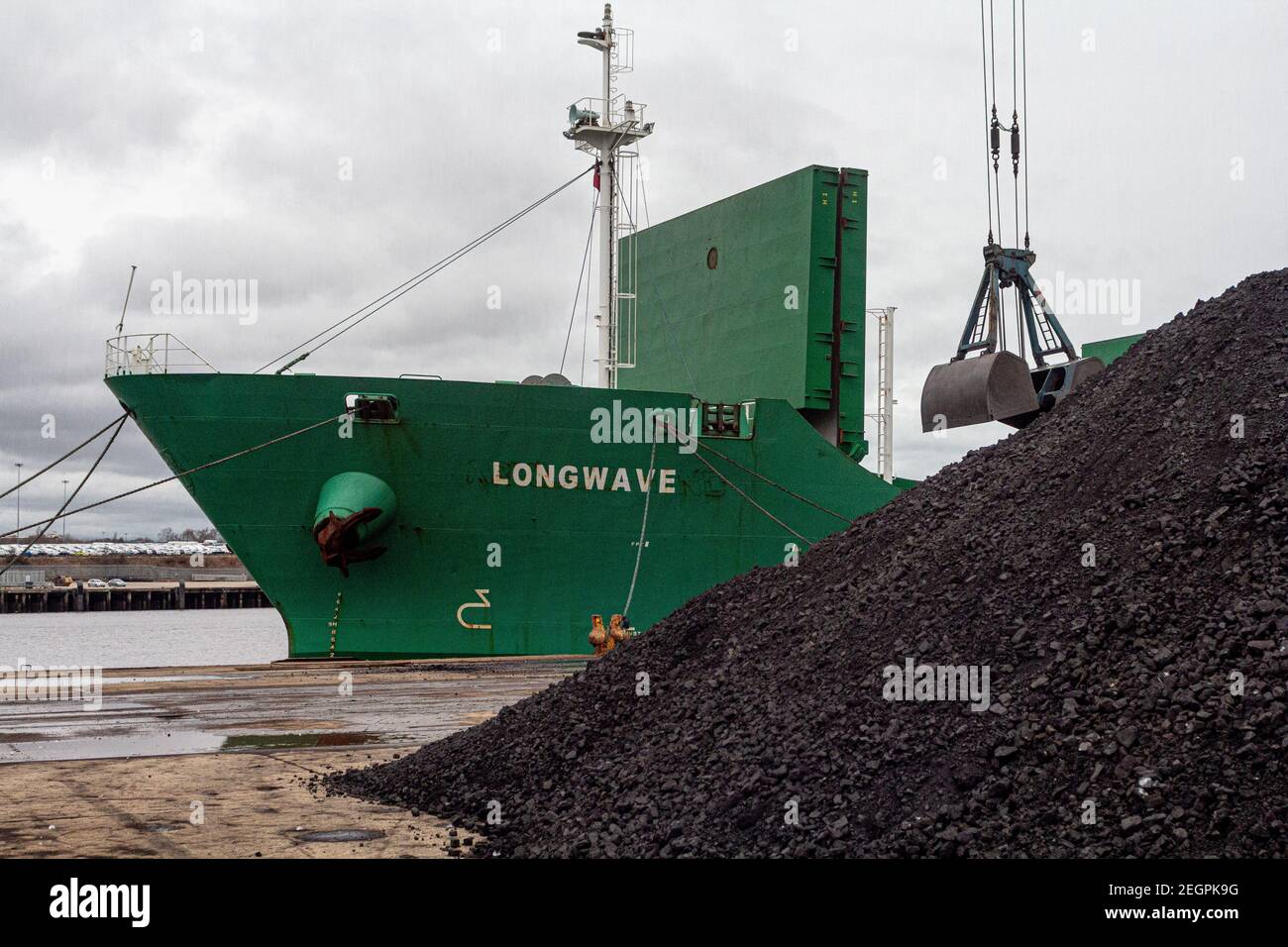Port of Tyne, England. 18th February 2021. Loading of the last of the ...