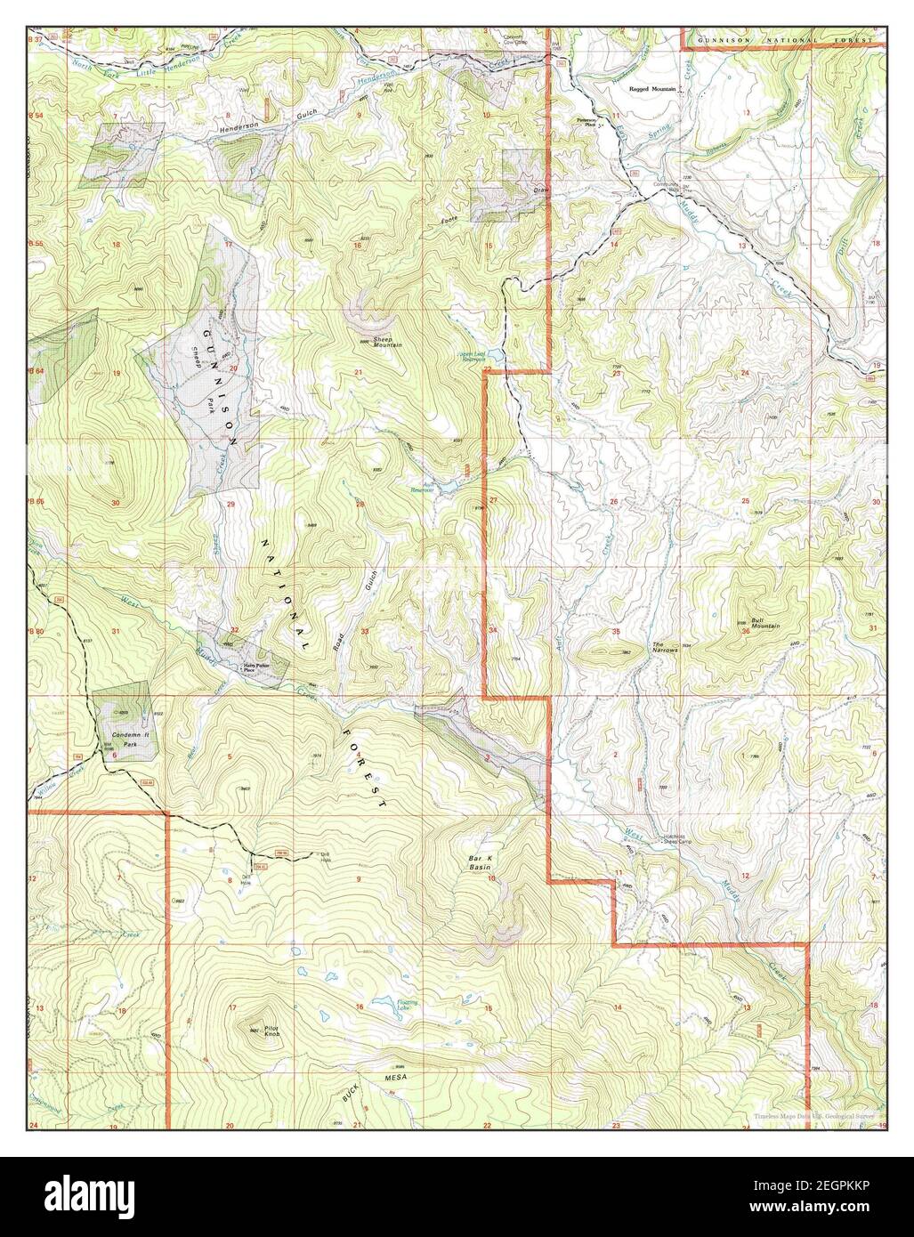 Bull Mountain, Colorado, map 2001, 1:24000, United States of America by ...