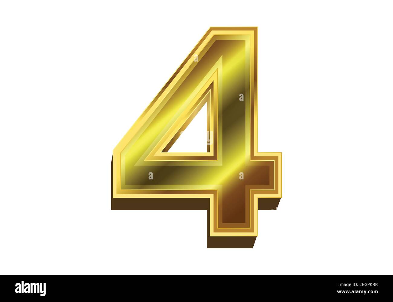 3d golden number 4 isolated on white background Stock Vector Image ...