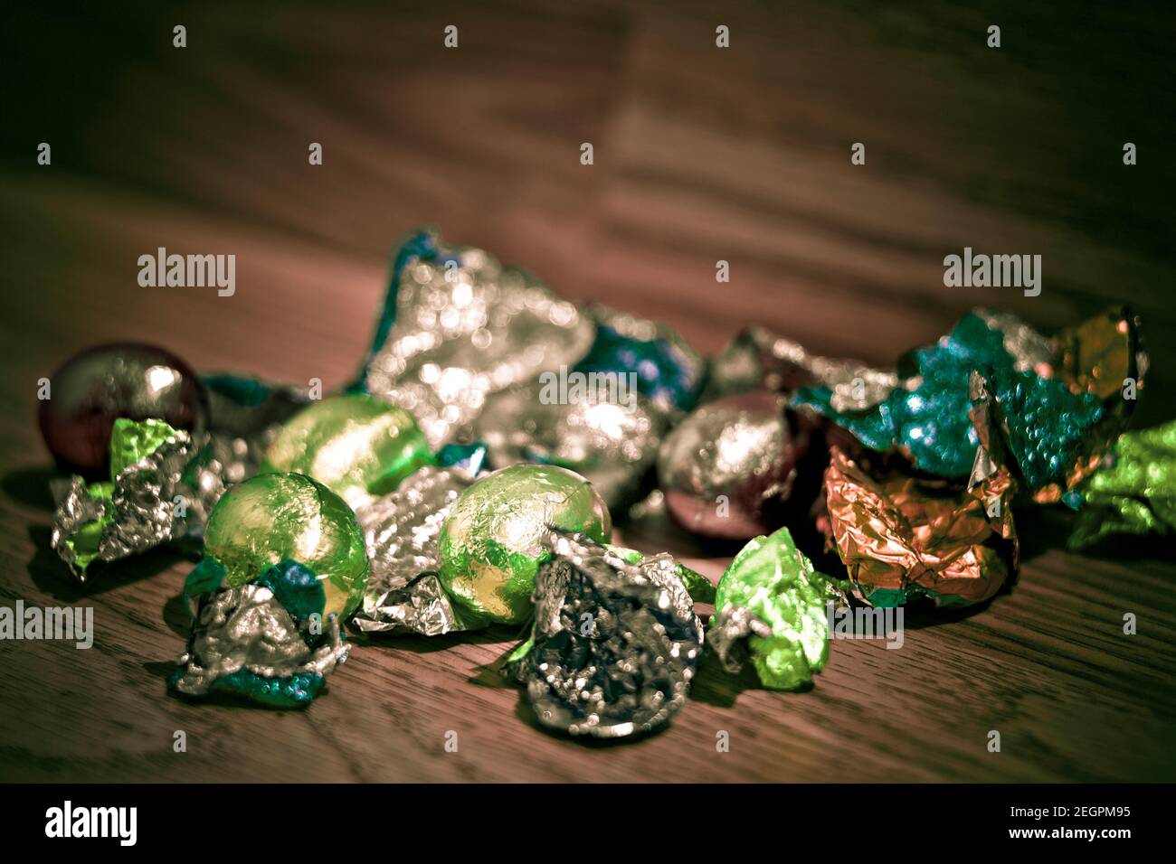 empty chocolate egg wrappers, eating too much chocolate, Easter, candy ...