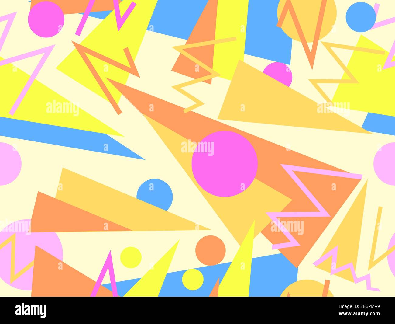 Memphis seamless pattern. Geometric elements memphis in the style of 80 ...