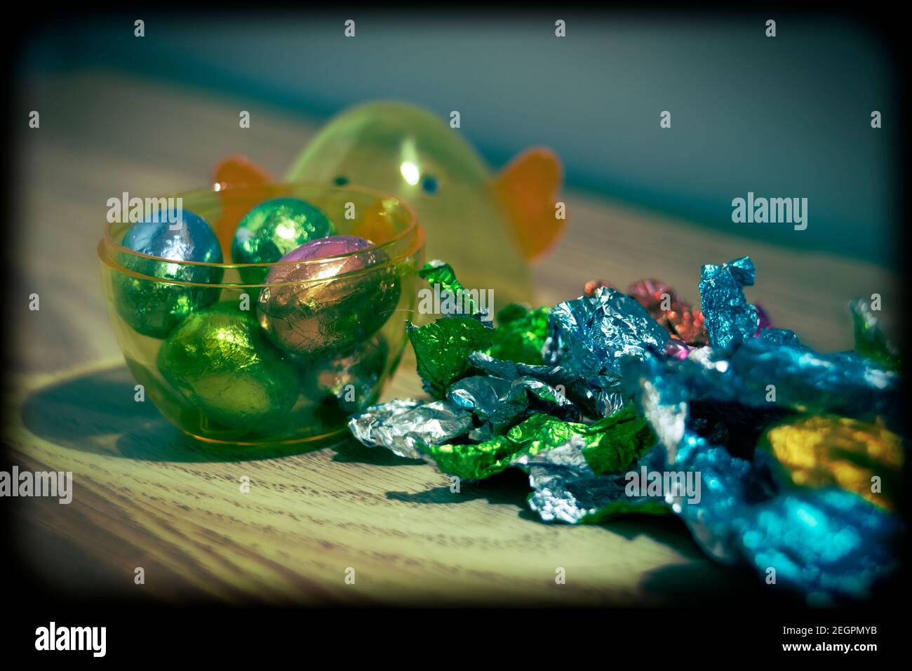 empty chocolate egg wrappers, eating too much chocolate, Easter, candy ...