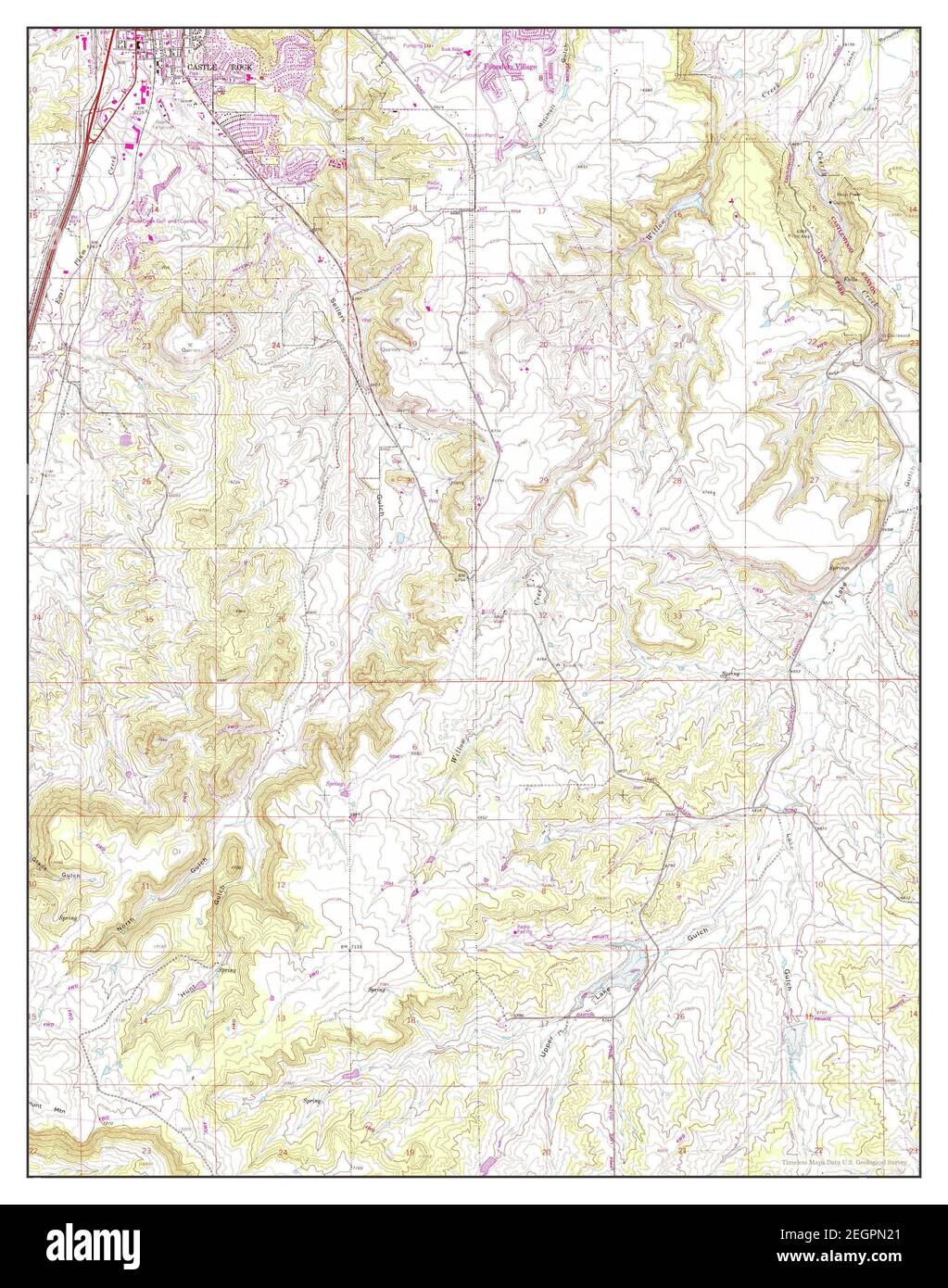 Castle Rock South, Colorado, map 1965, 1:24000, United States of ...