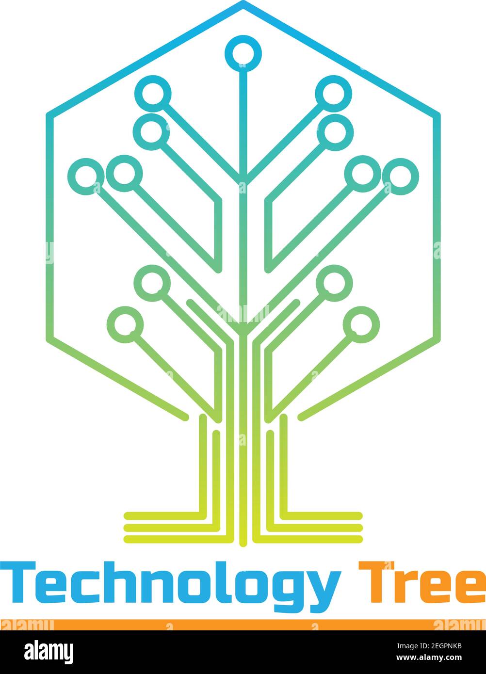 technology tree logo on white background. vector illustration Stock ...