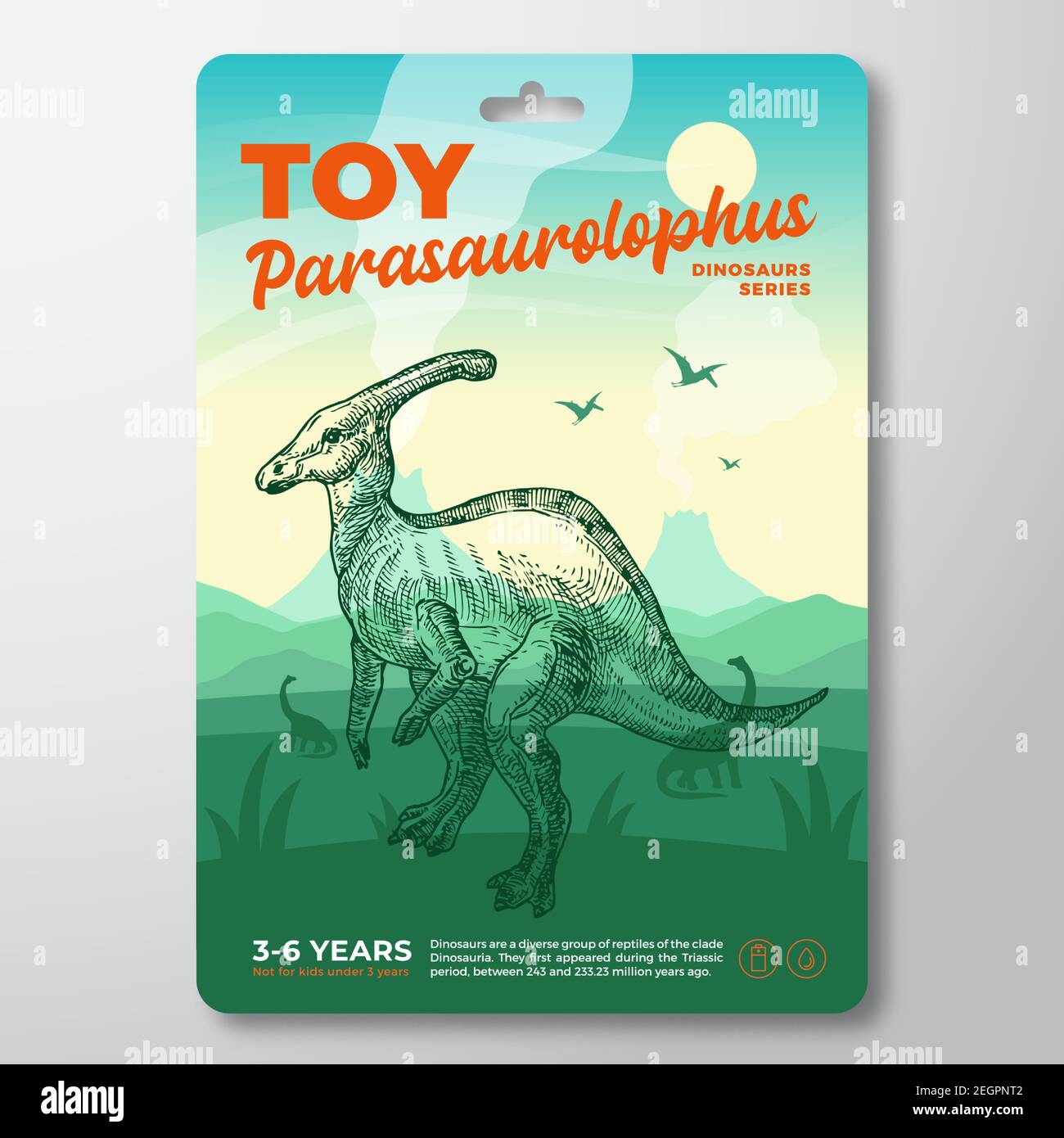 Toy Dinosaur Label Template. Abstract Vector Packaging Design Layout ...