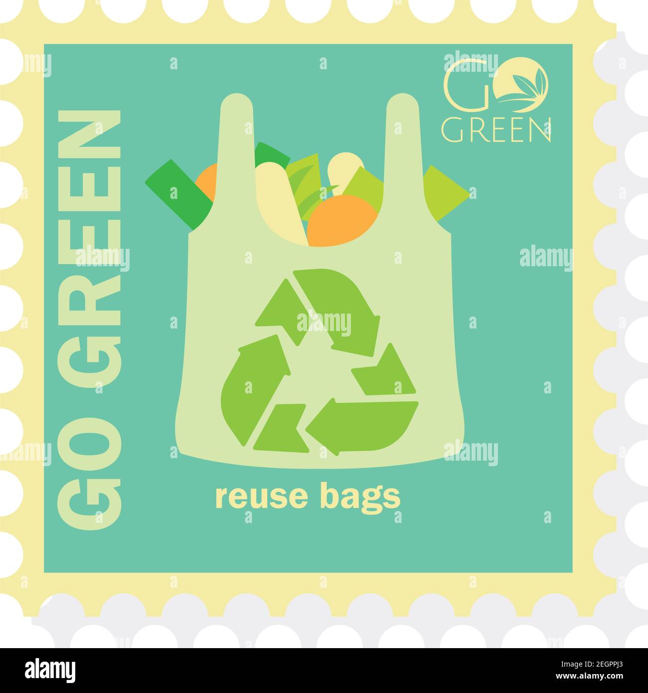 go green postcard. vector illustration Stock Vector Image & Art - Alamy