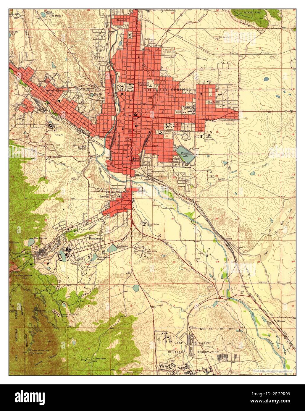 Colorado Springs, Colorado, map 1948, 1:24000, United States of America ...