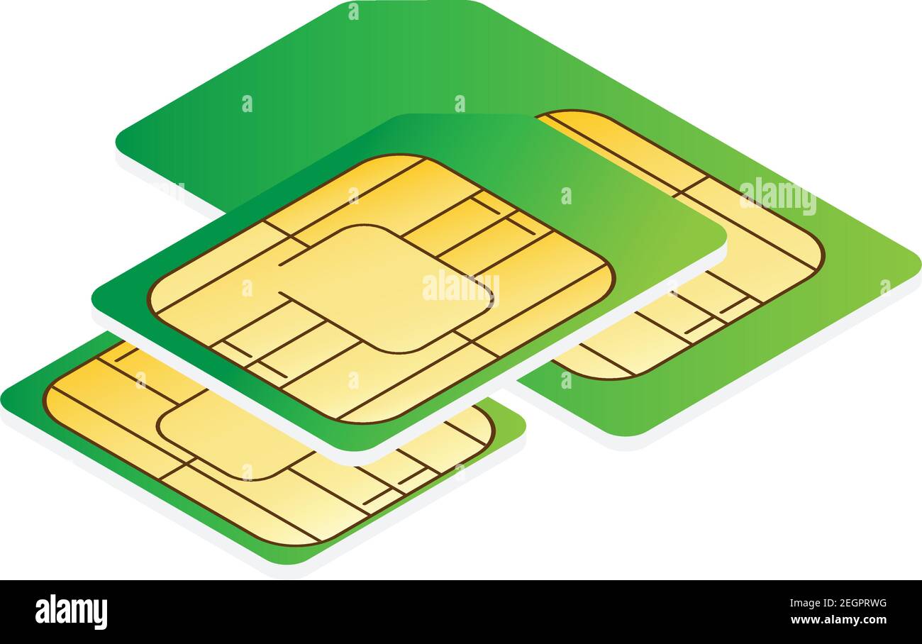 sim card chip card isolated on white background. vector illustration ...