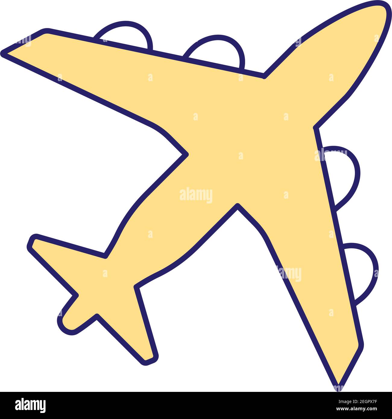 Yellow airplane RGB color icon Stock Vector Image & Art - Alamy