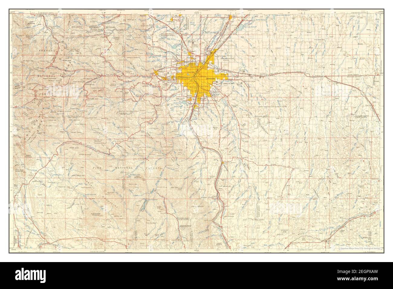 Denver, Colorado, map 1958, 1:250000, United States of America by ...