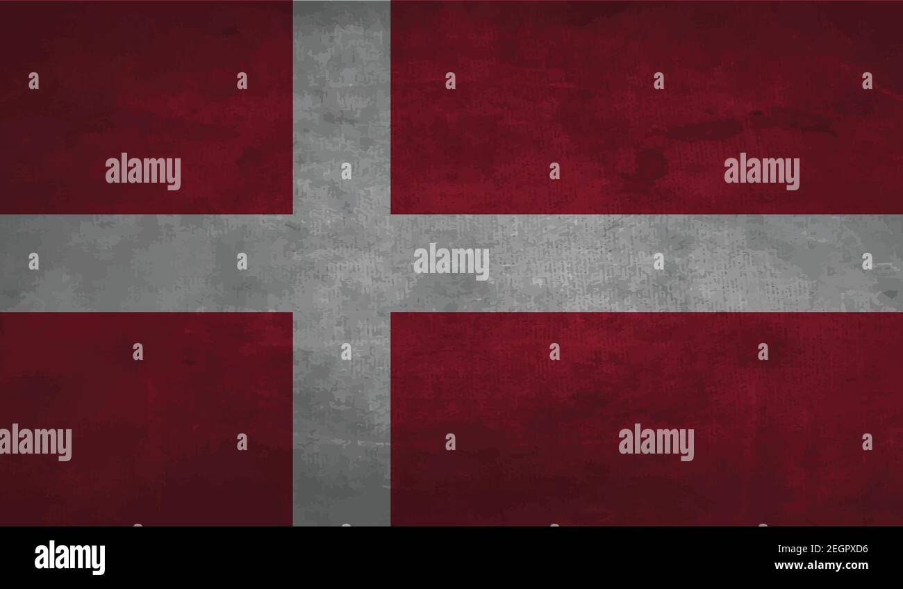 Denmark flag with waving grunge texture. Vector background Stock Vector ...