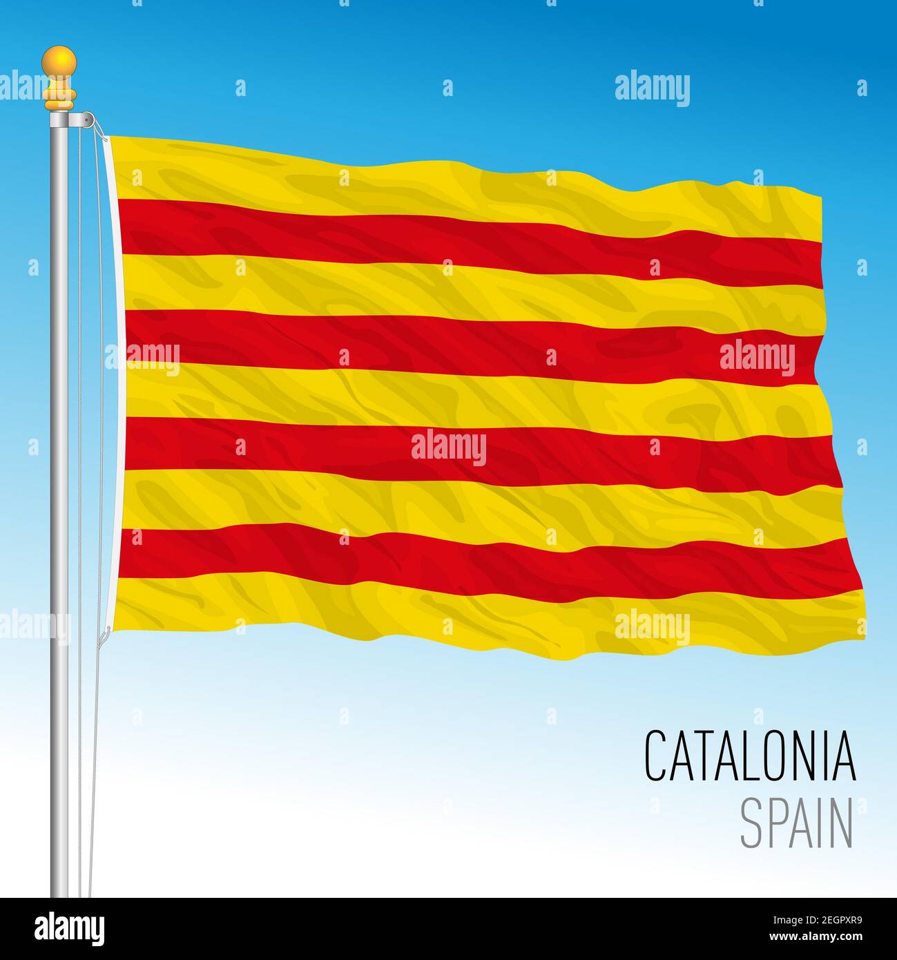 Catalonia regional flag, autonomous community of Spain, European Union ...