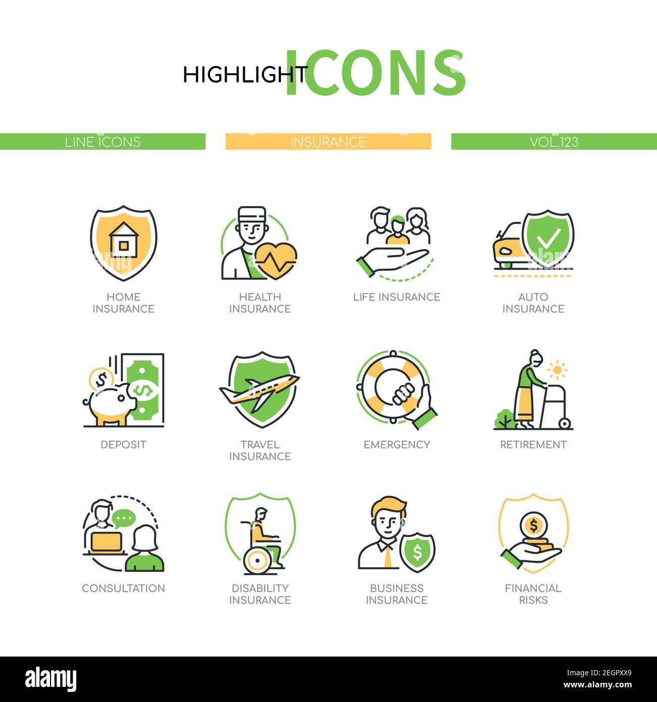 Disability icons with color background hi-res stock photography and ...