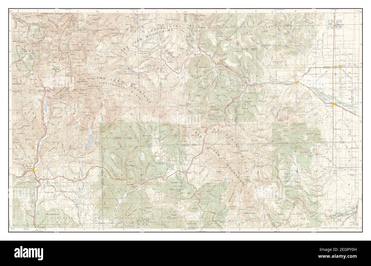 Durango colorado map Cut Out Stock Images & Pictures - Alamy