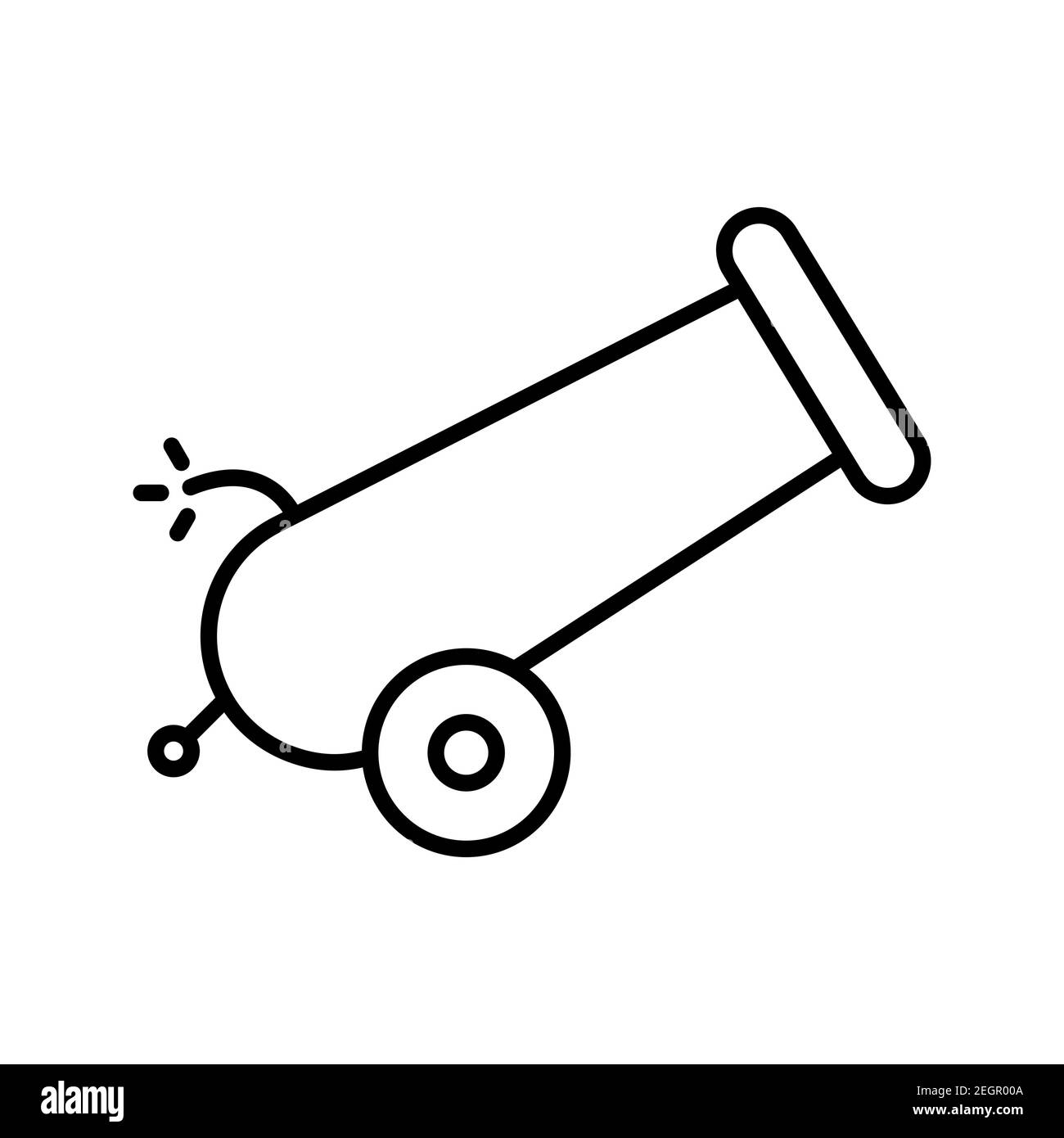 Illustration aof cannon line vector icon isolated on white background ...