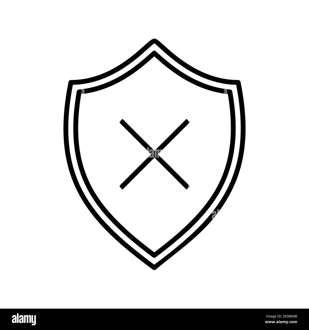 Illustration of unprotected sign line vector icon isolated on white ...