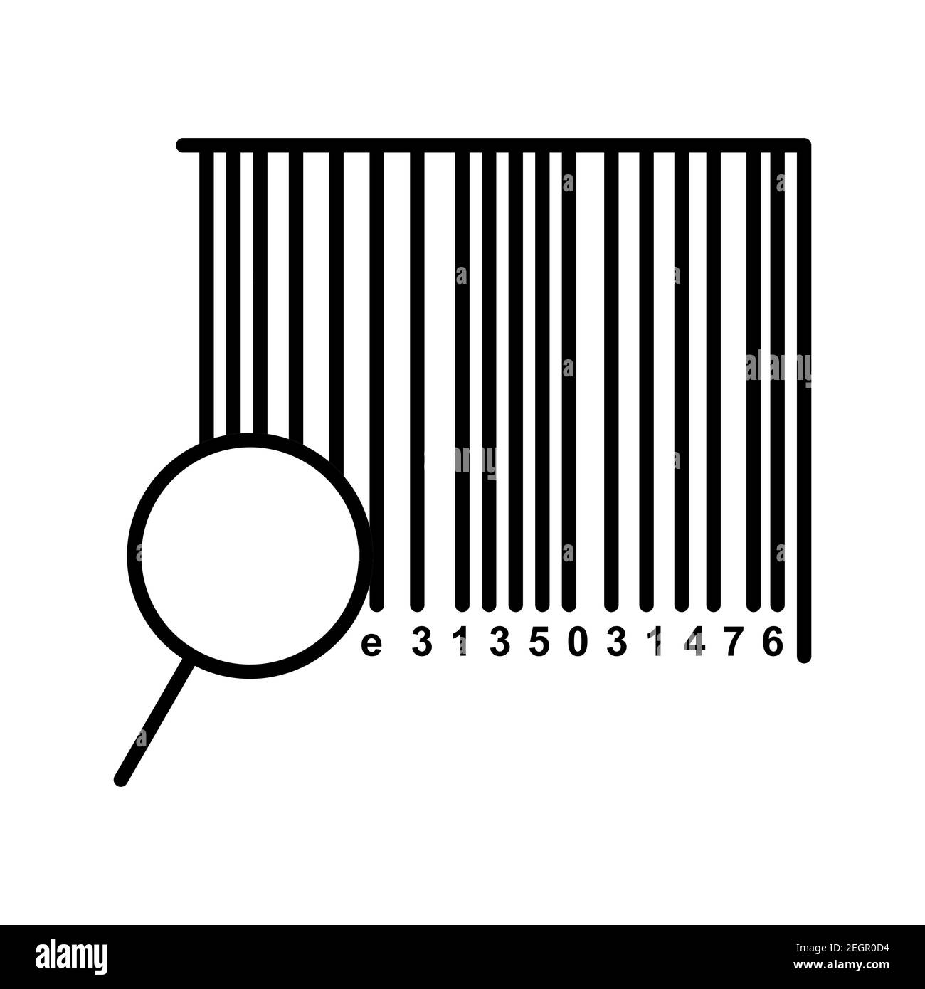 Illustration of finding barcode line vector icon isolated on white ...