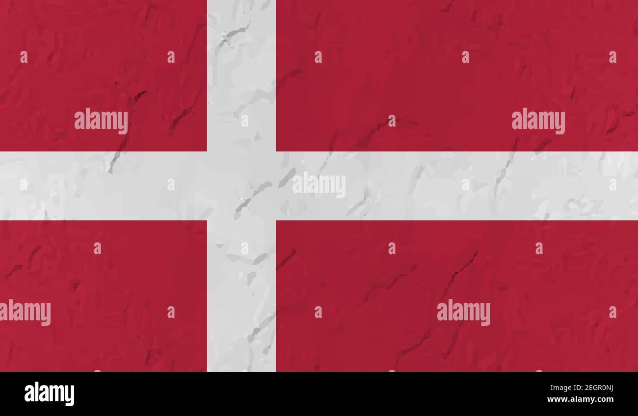 Denmark flag with waving grunge texture. Vector background Stock Vector ...