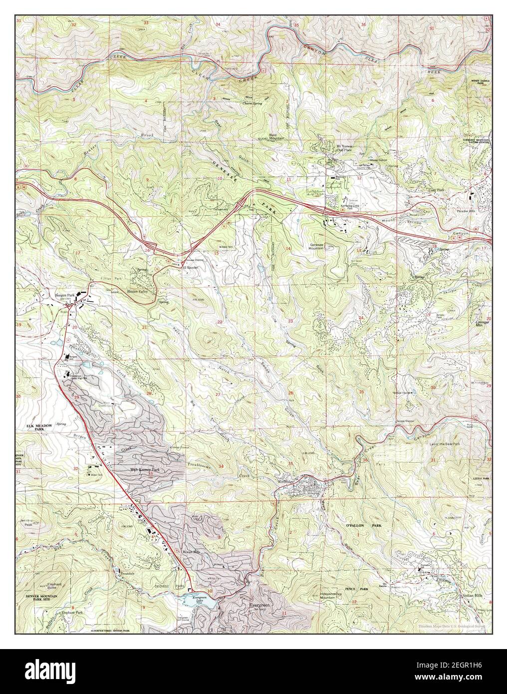 Evergreen colorado map hi-res stock photography and images - Alamy