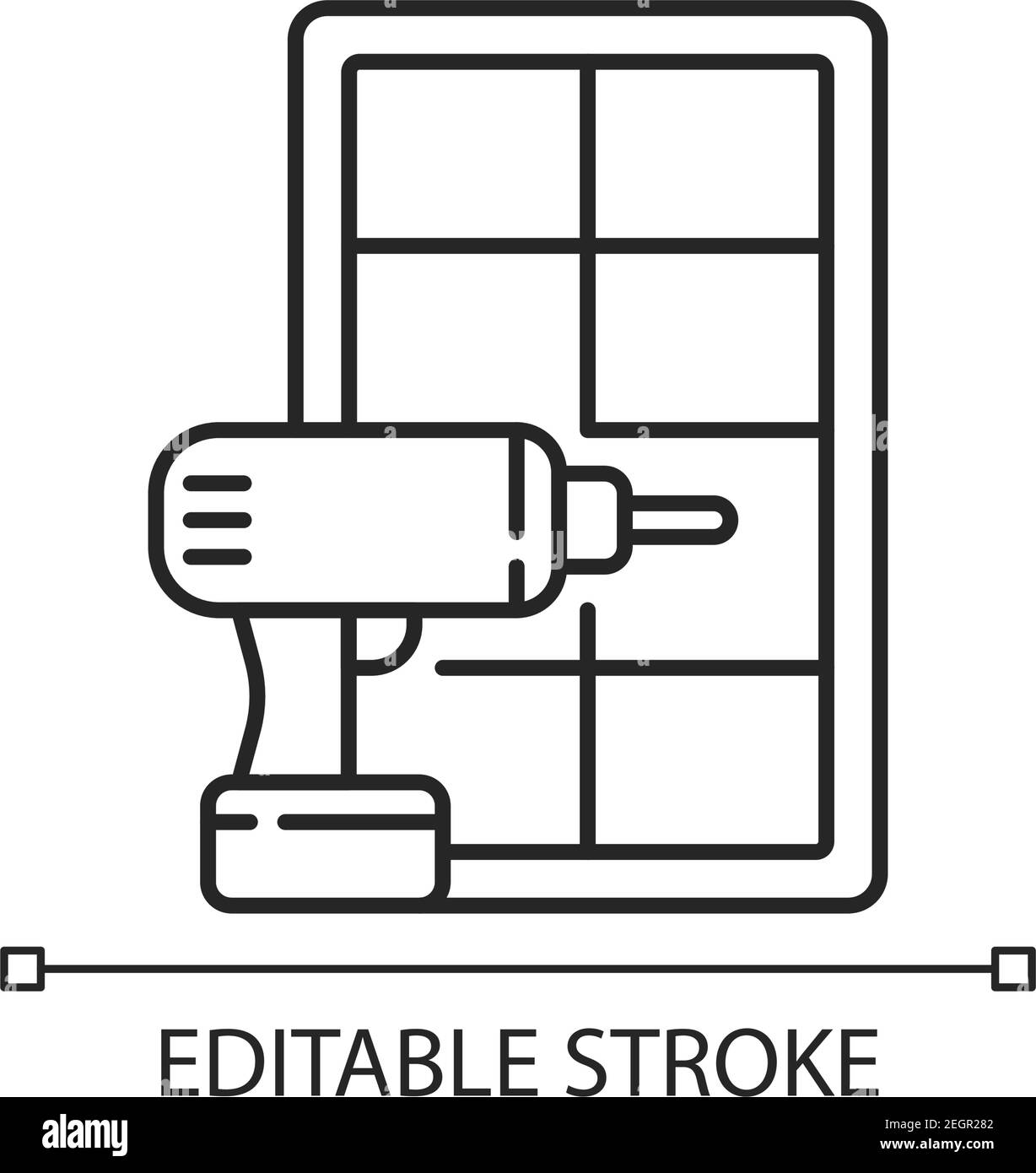 Window installation linear icon Stock Vector Image & Art - Alamy