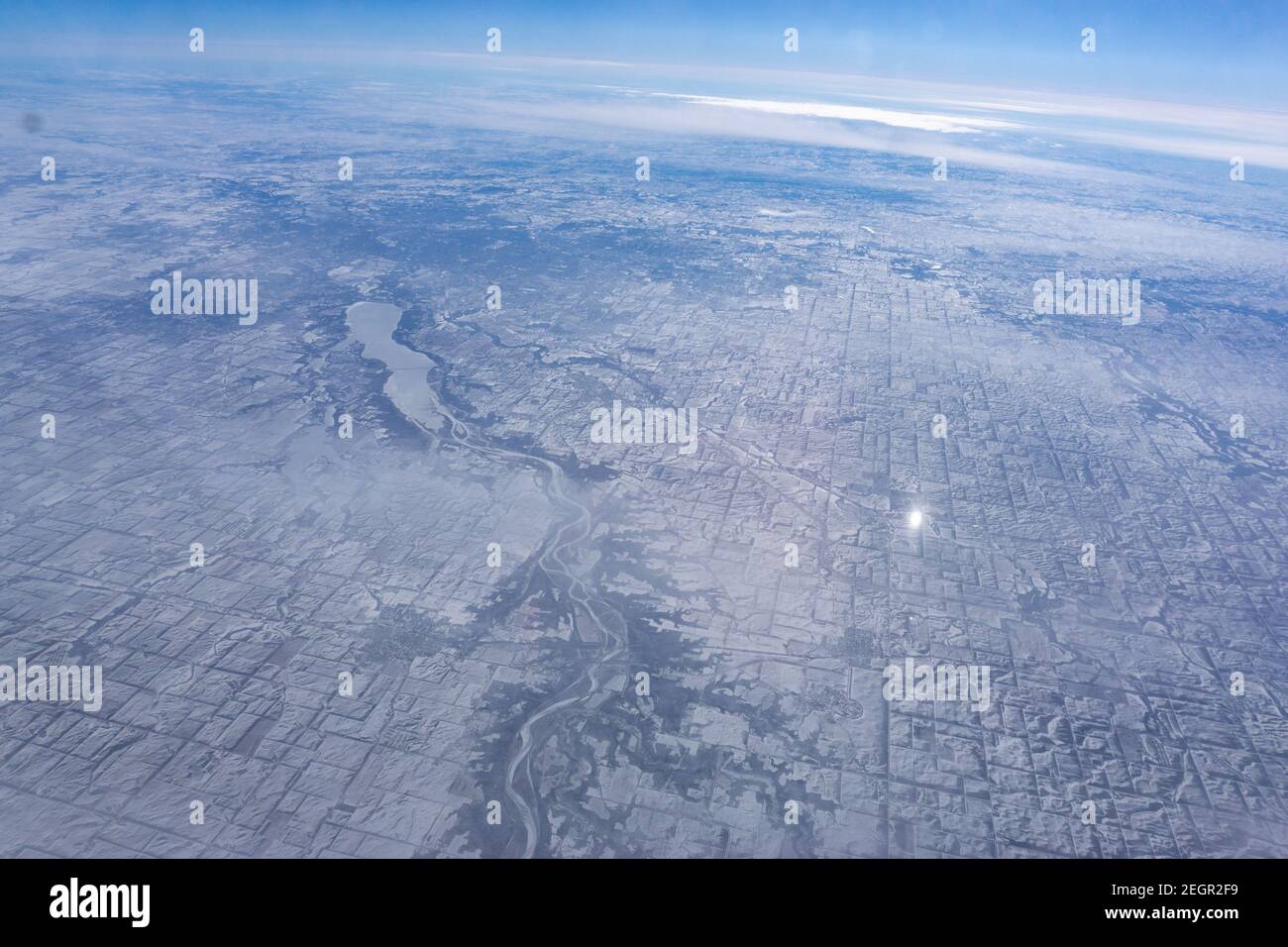 Mountains as seen from airplane, great plains Stock Photo - Alamy