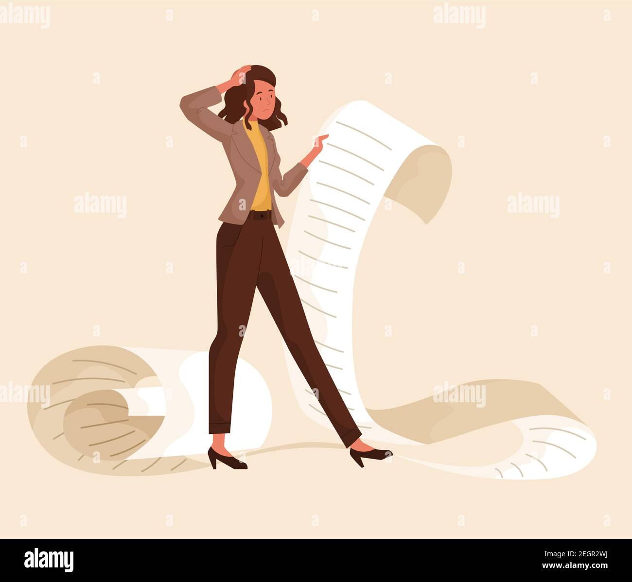 Time work young businesswoman Stock Vector Images - Alamy