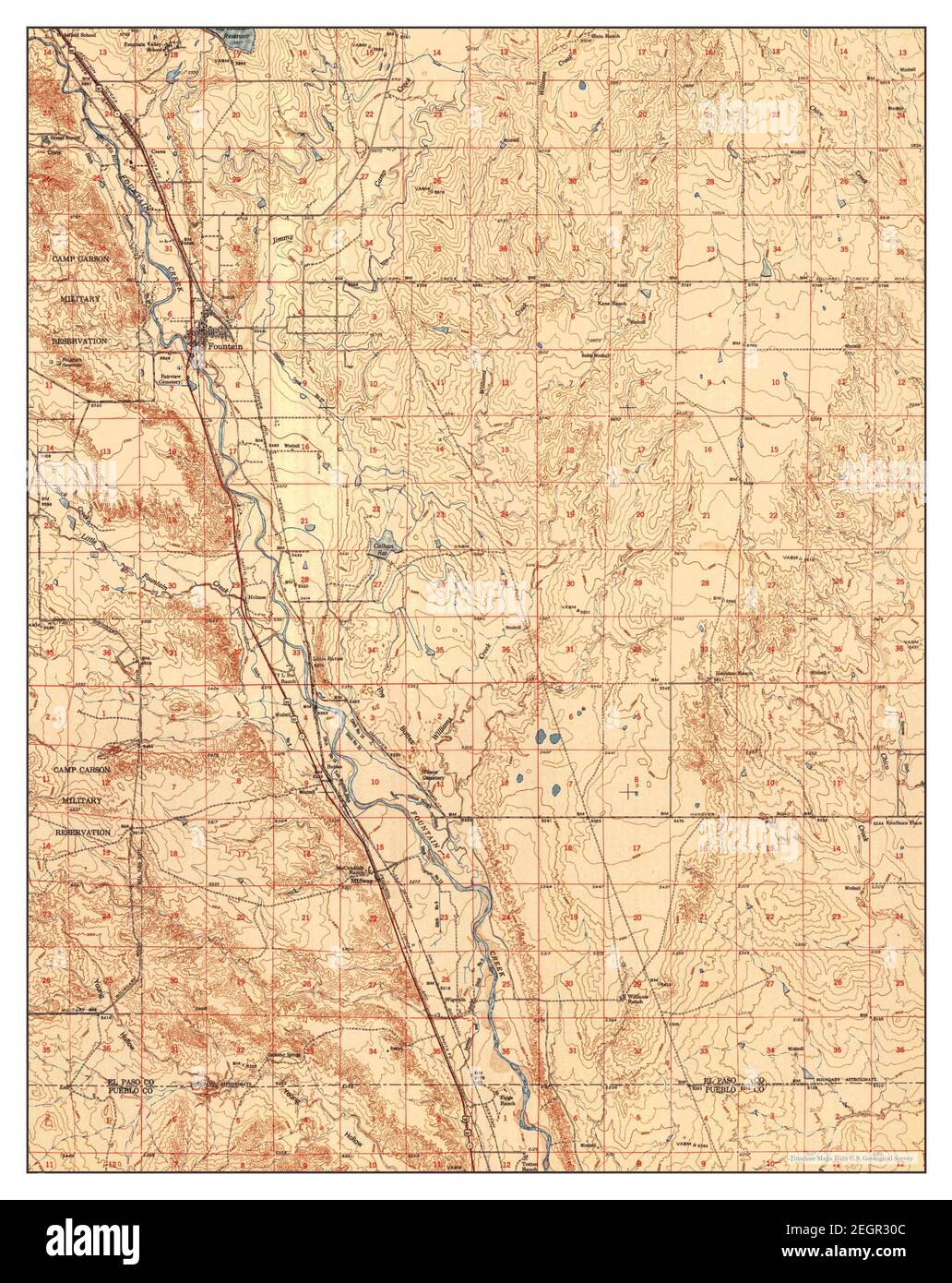 Fountain, Colorado, map 1951, 1:62500, United States of America by ...