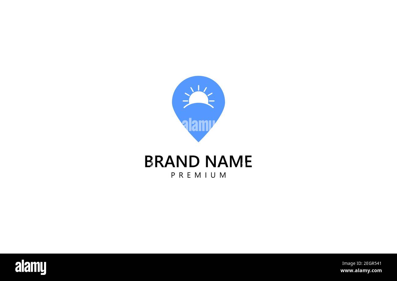 Vector of Pin Location and Morning Sun Logo Template suitable vacation ...