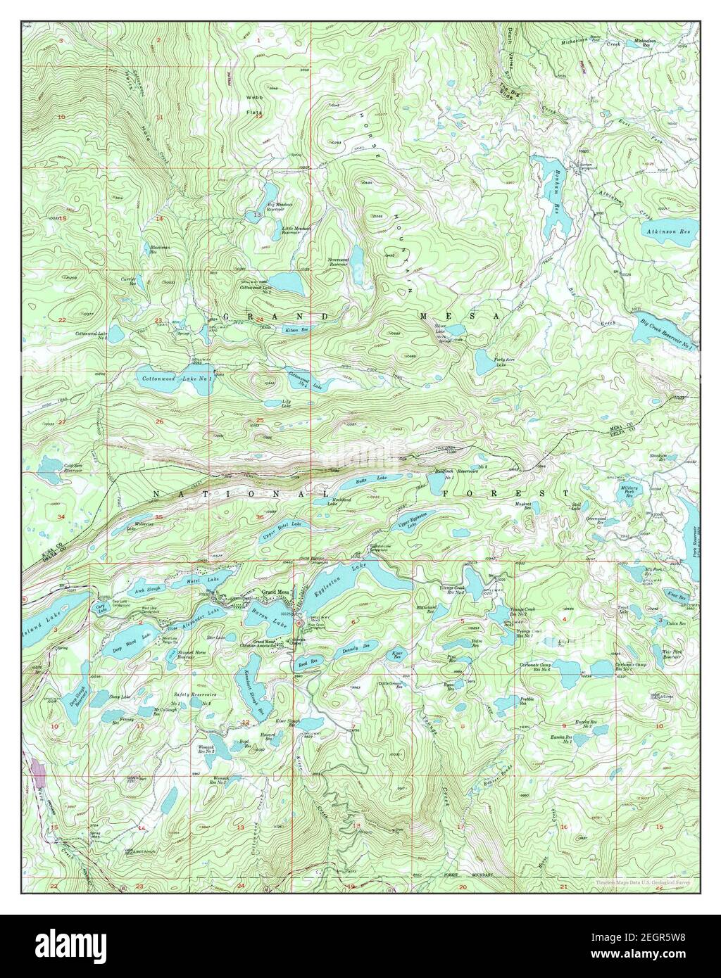 Grand Mesa, Colorado, map 1955, 1:24000, United States of America by ...