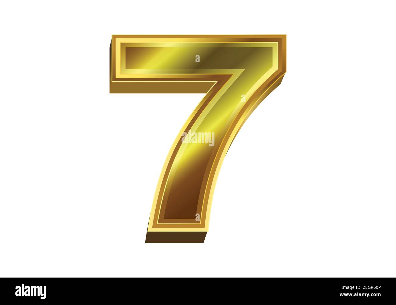 3d golden number 7 isolated on white background Stock Vector Image ...