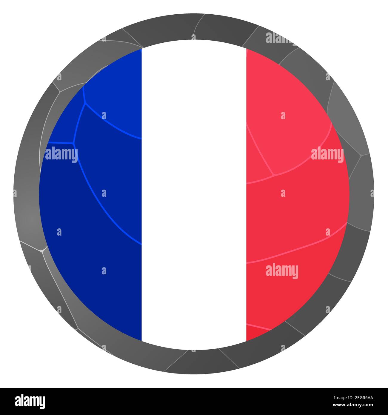 Glass light ball with flag of France. Round sphere, template icon ...