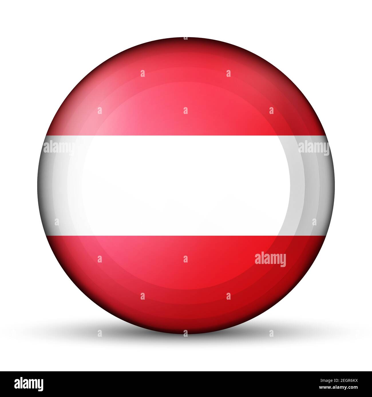 Glass light ball with flag of Austria. Round sphere, template icon ...