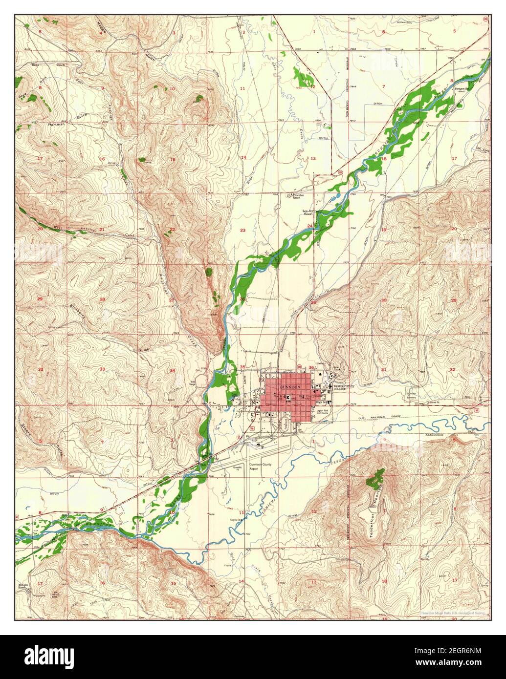 Gunnison colorado map Cut Out Stock Images & Pictures - Alamy