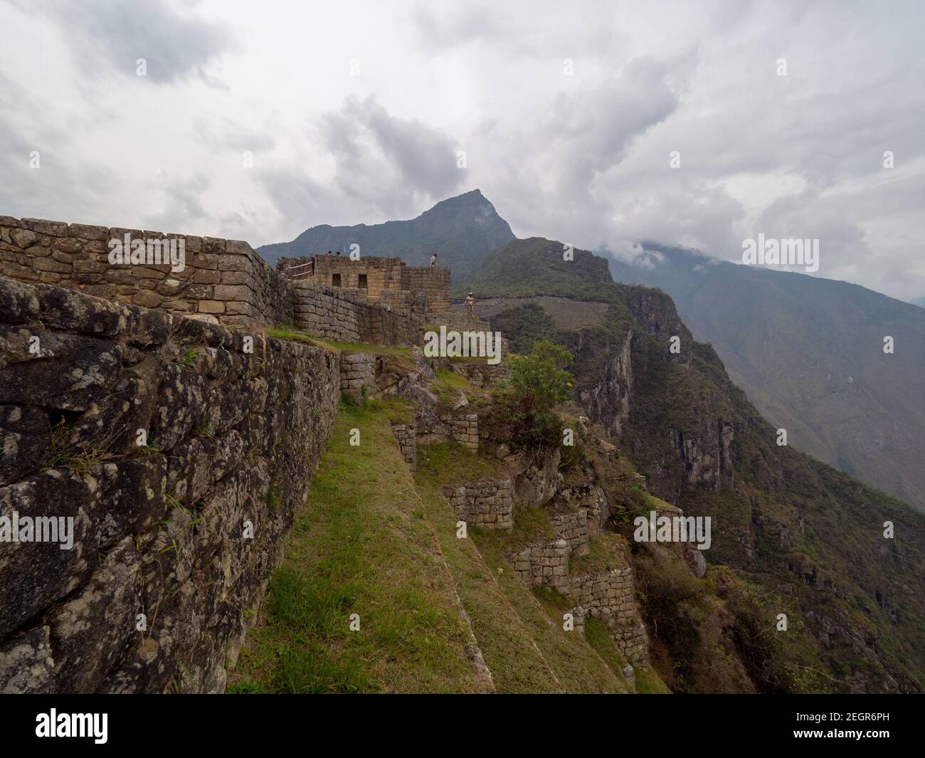 Planting terraces at the top on Machu Picchu inca citadel Stock Photo ...